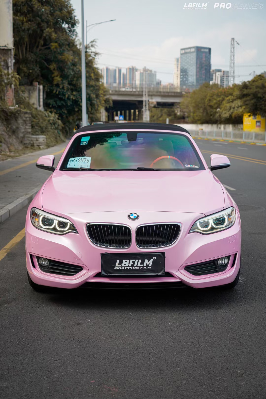 BMW 225i-LBFILM color change film macaron cherry powder, sweet and soft ...