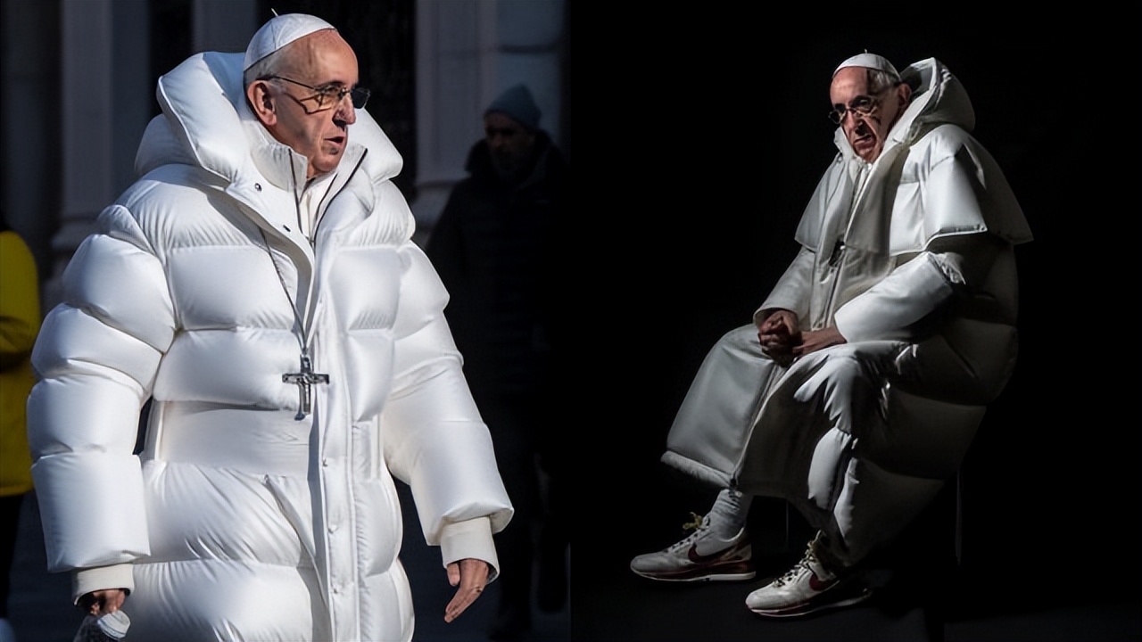 Photos of the pope wearing a white down jacket were created by ...