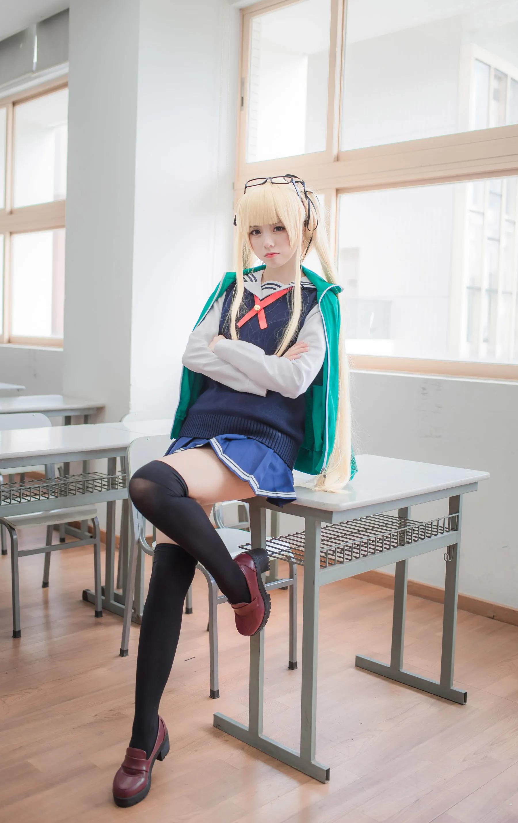 Loli COS Platinum Saki - Black Silk School Uniform - iNEWS