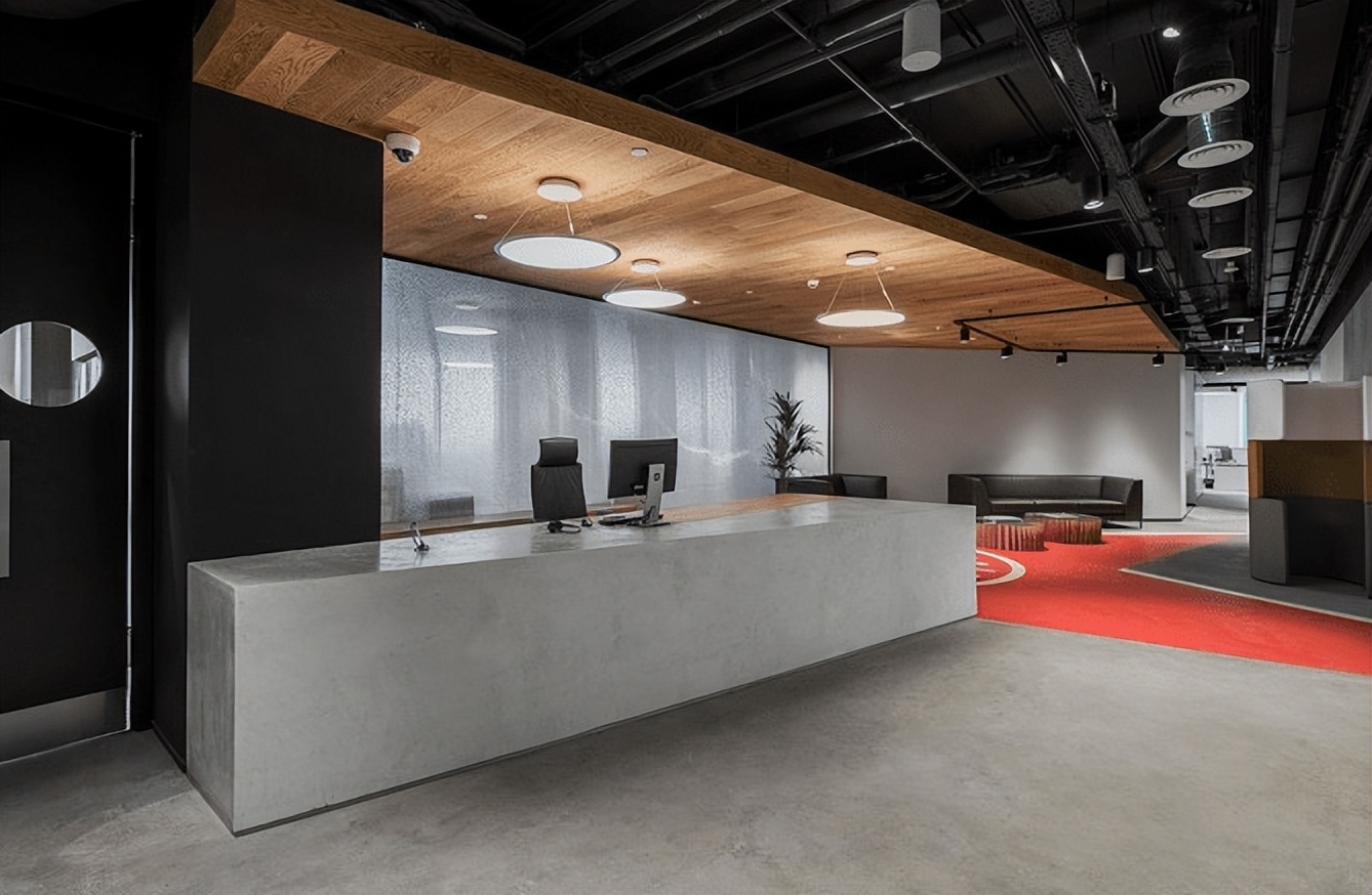 What are the main points of office space decoration design? - long red ...