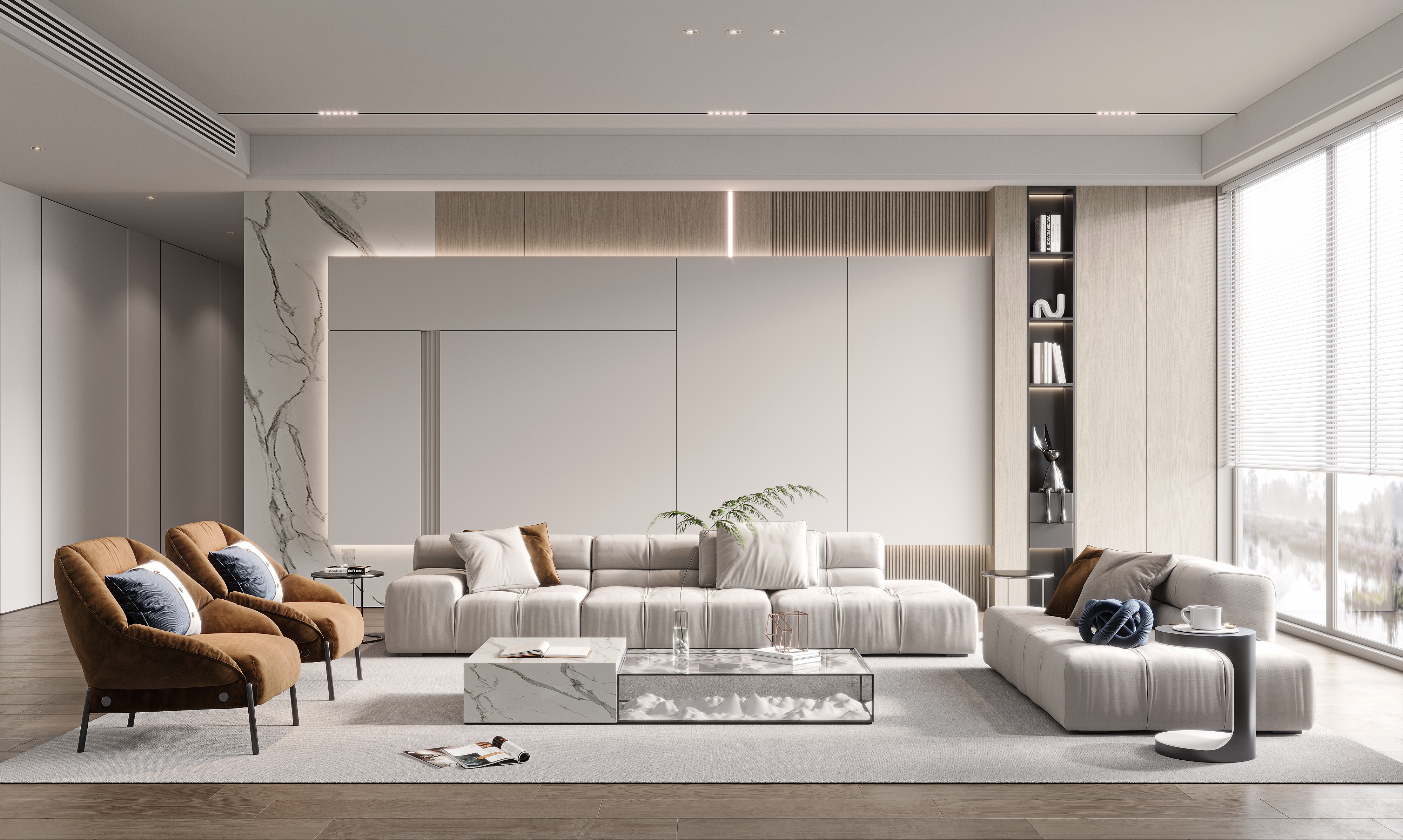 These 17 sofa background wall designs have greatly improved the ...