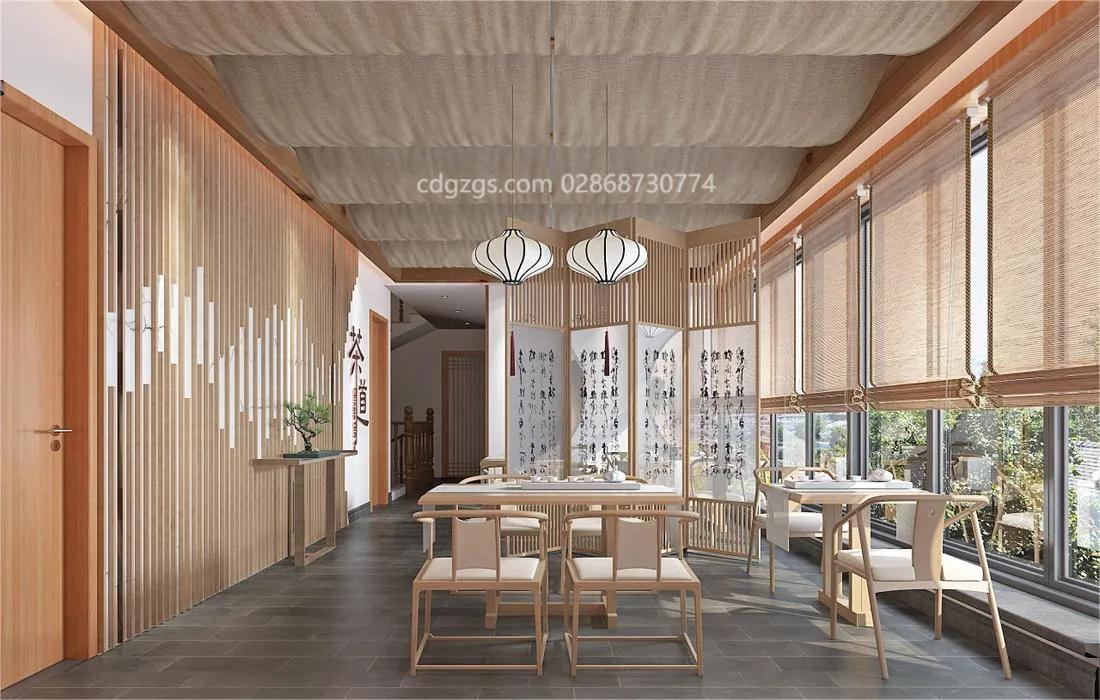 New Chinese-style tea room design, elegant and comfortable tea house ...
