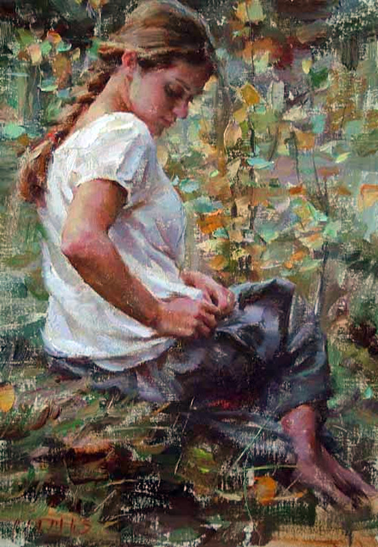 American artist: Robert Coombs (Robert Coombs) female image oil ...