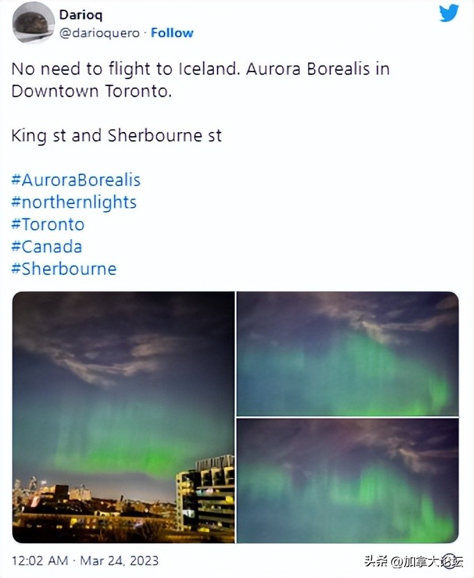 shock! The rare aurora appeared in Toronto, and the Chinese organized a ...