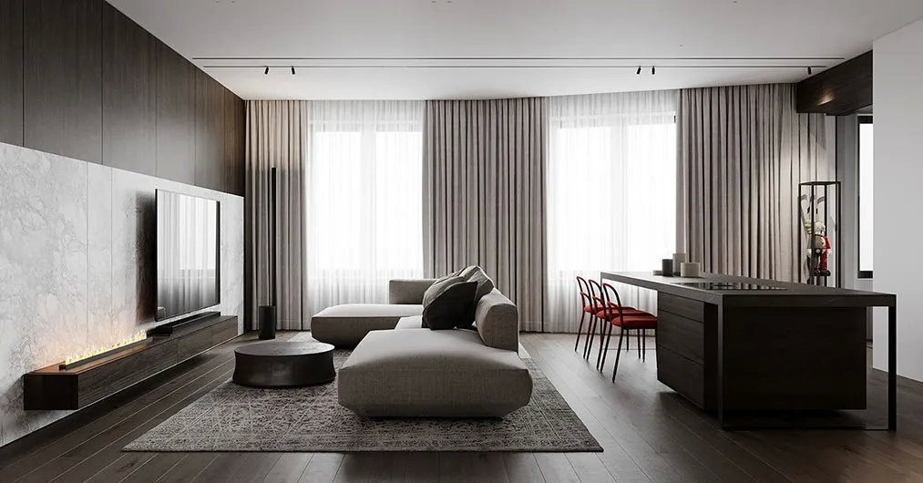 High-end color residential design, this decoration is too elegant ...