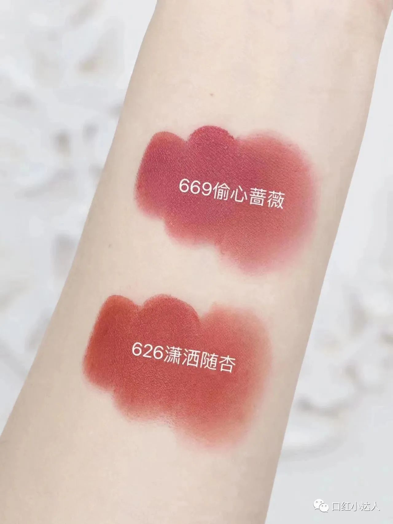 Estee Lauder model N626 and N669 lipstick color test, which one looks ...