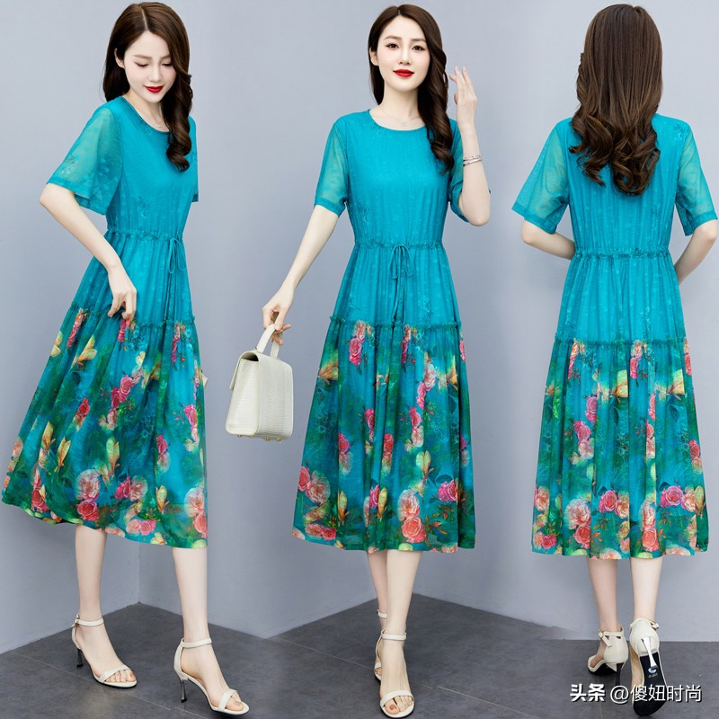 Fashion waist slim dress, slim fit, elegant and lazy style - iMedia