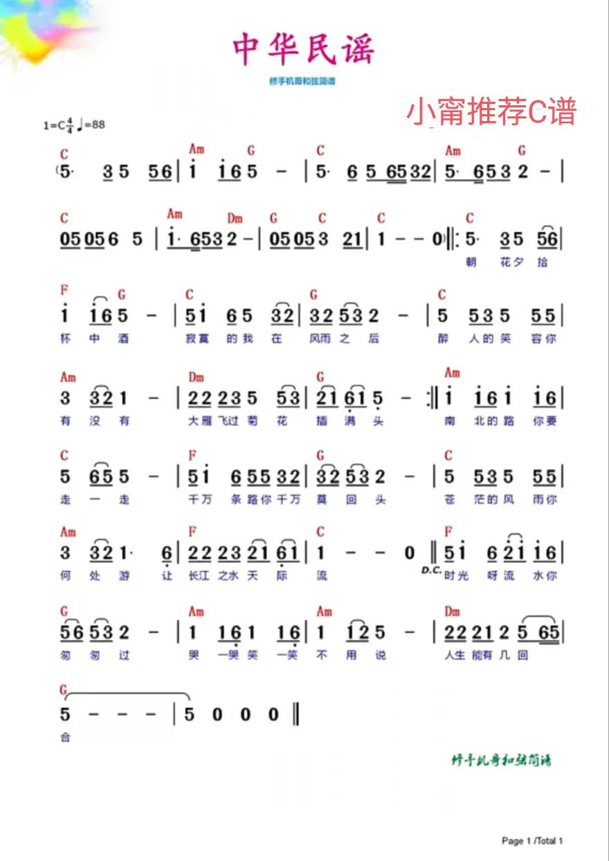 Electronic piano notation "Chinese Folk Songs", "Fiery Red Sarilang ...