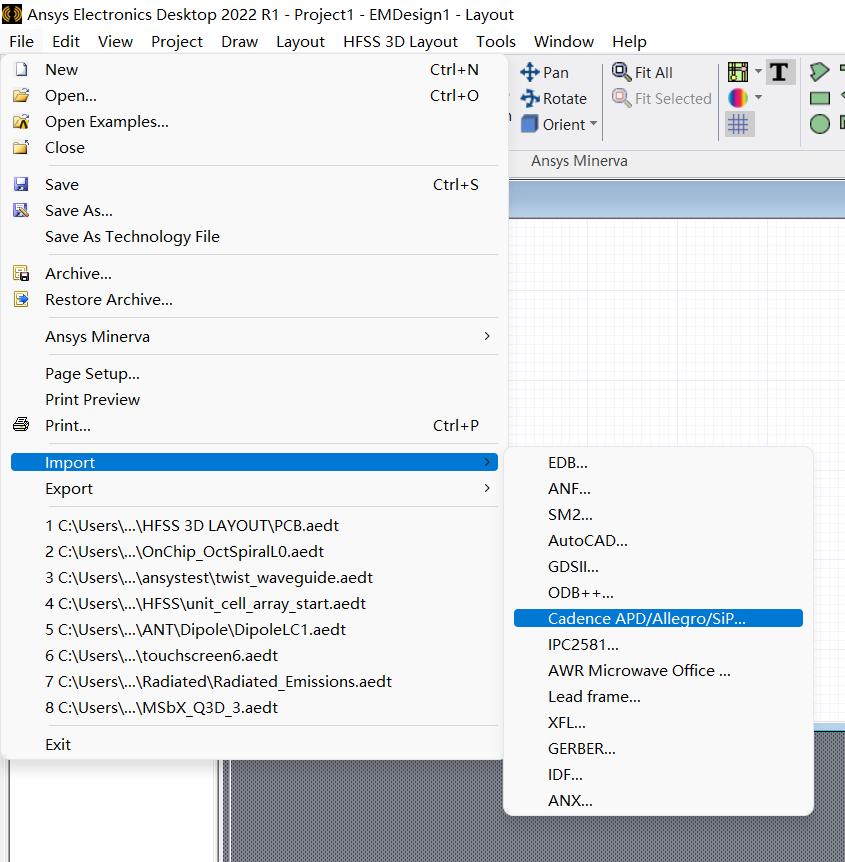 Import and cutting of models in Ansys HFSS 3D Layout - iNEWS