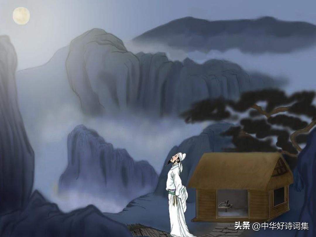 Li Bai's wonderful little poem "Thoughts at a Quiet Night" from ancient ...