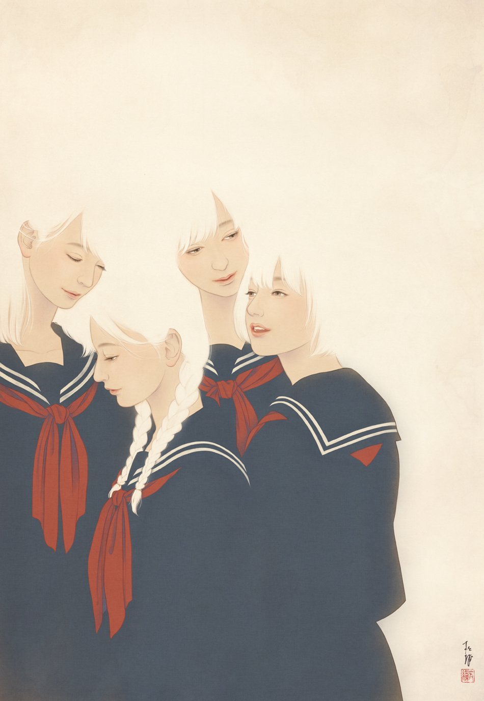 Gentle School Girl and Others——Another Group of Female Figure Paintings ...