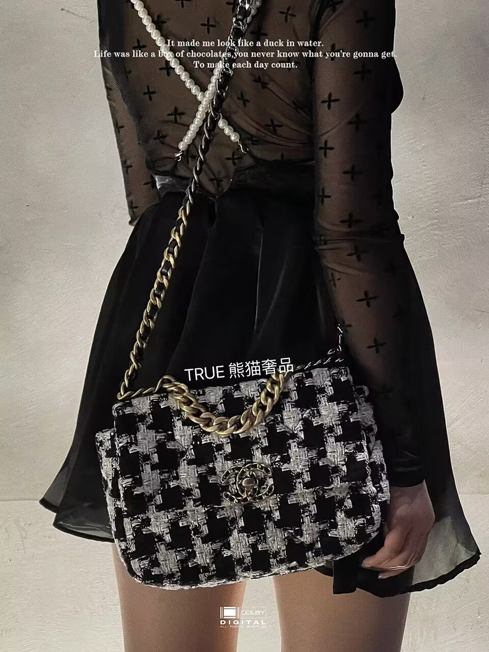 Jing Boran's same Chanel houndstooth 19 bag is so pretty - iNEWS