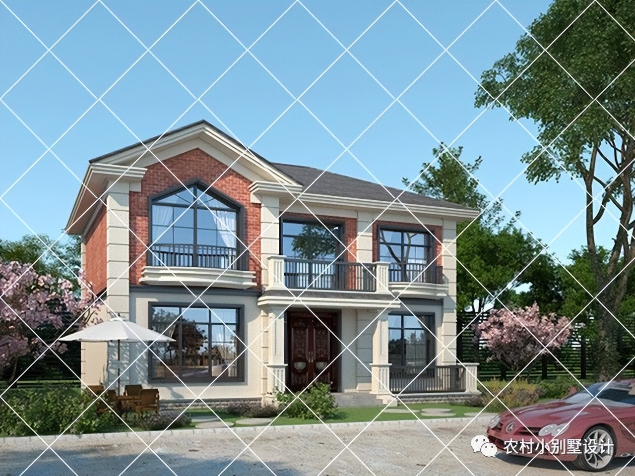 30 sets of two-story simple European rural villas with bright colors ...