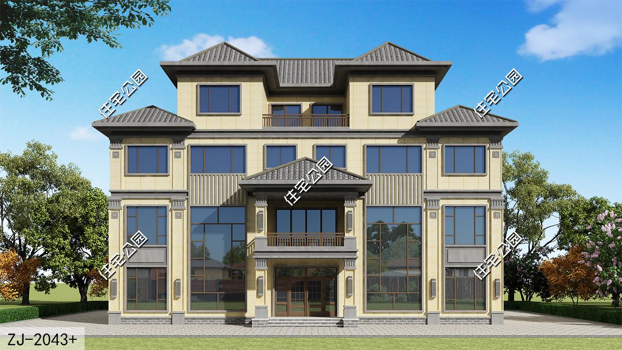 21 × 13 meters four-story new Chinese-style duplex villa - iNEWS