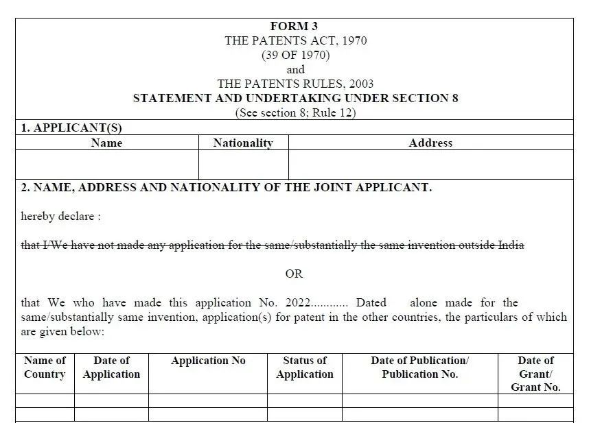 Form 3 of Special Provisions for Patent Application in India - iNEWS