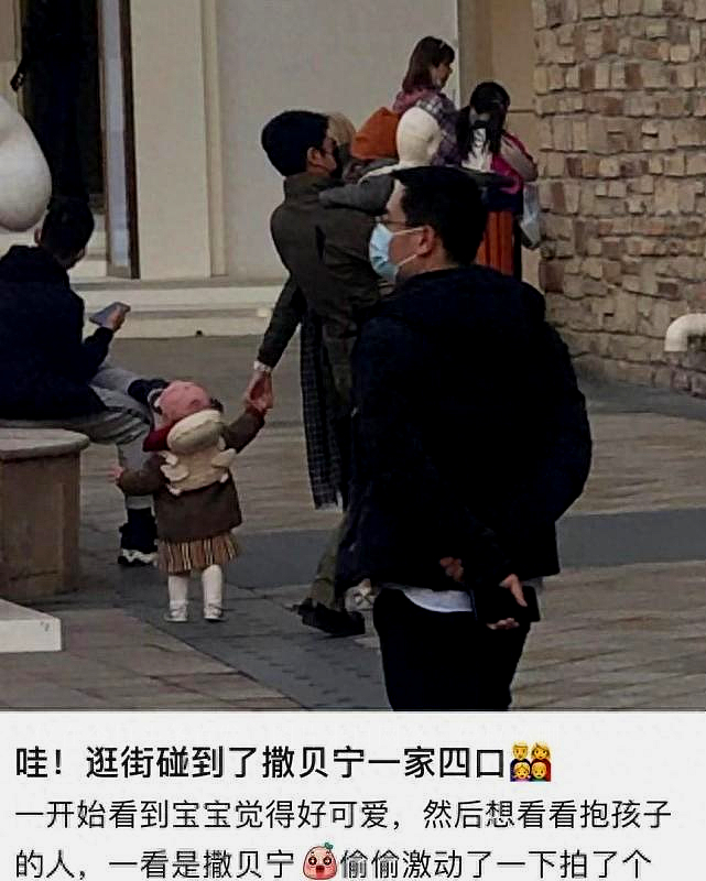 Sa Beining's family of four appeared, the twins' first twins were ...