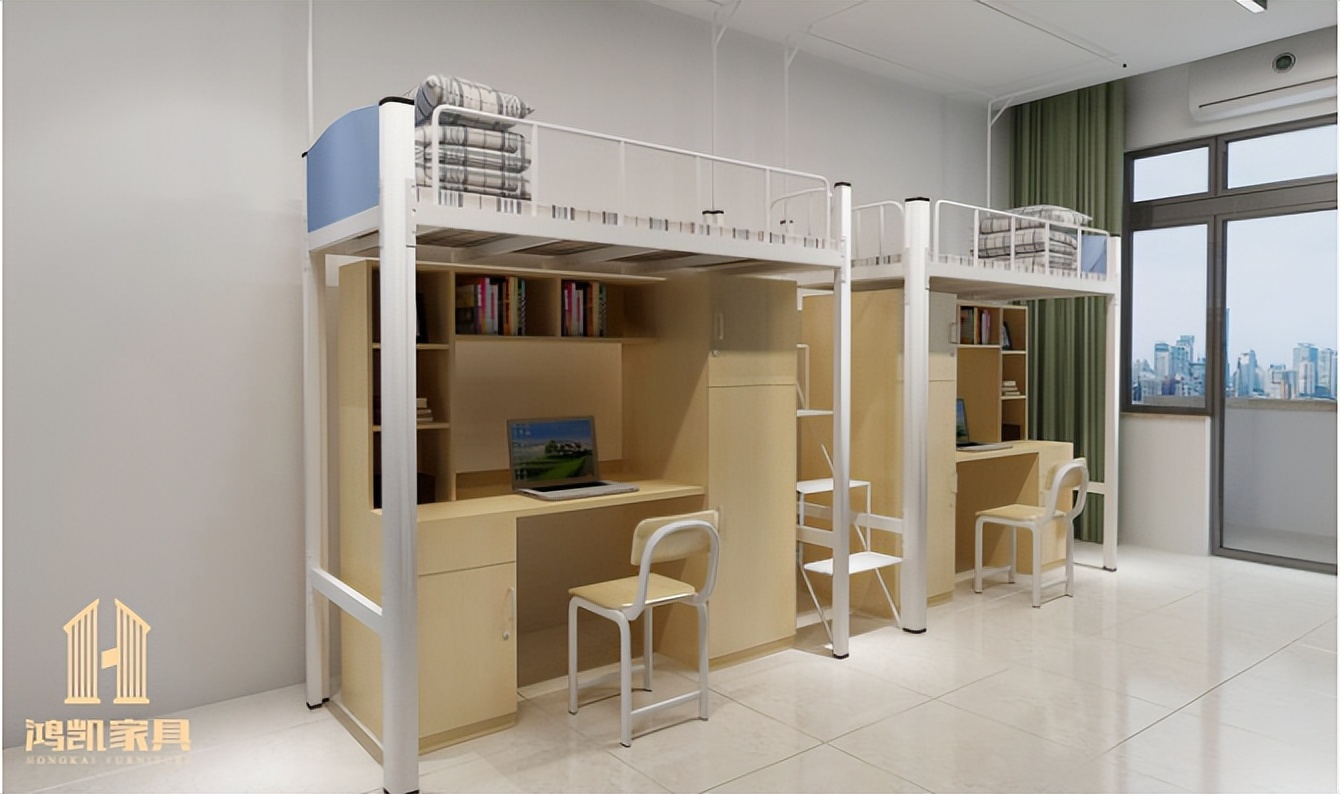 Hongkai Furniture innovatively designed the HK-G0002P upper bed and lower table combined ...