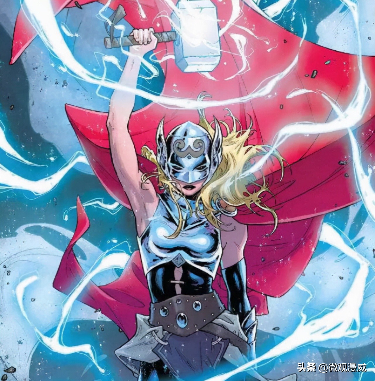 The first promotional poster of "Thor 4", the female Thor raises Thor's ...