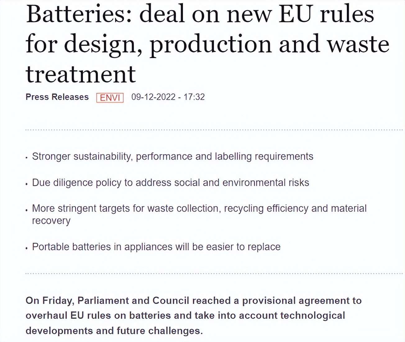 The European Union's [New Battery Law] has been reached, how can ...