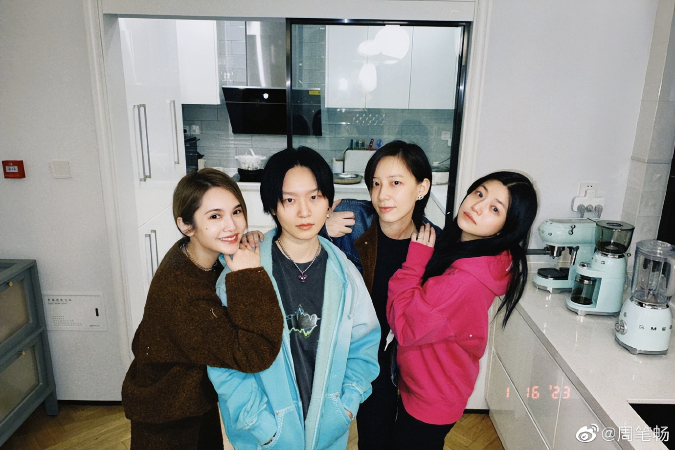 Michelle Chen, Rainie Yang, Bibi Zhou, and Li Sidani have a small ...