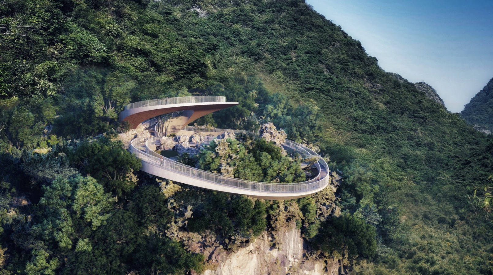 shock!Detian Transnational Waterfall added a new landscape Mobius ring ...