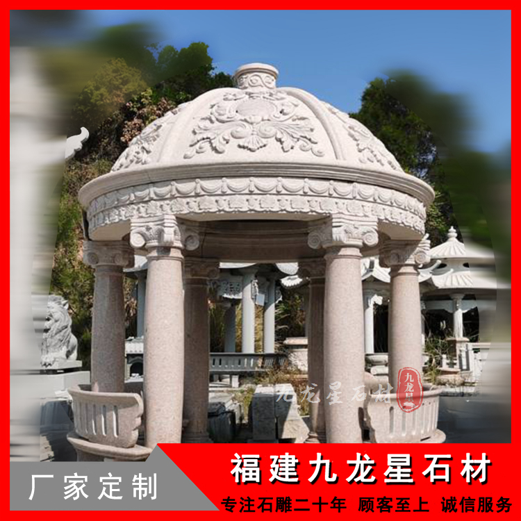 Outdoor stone carving pavilion picture collection, pavilion corridor ...