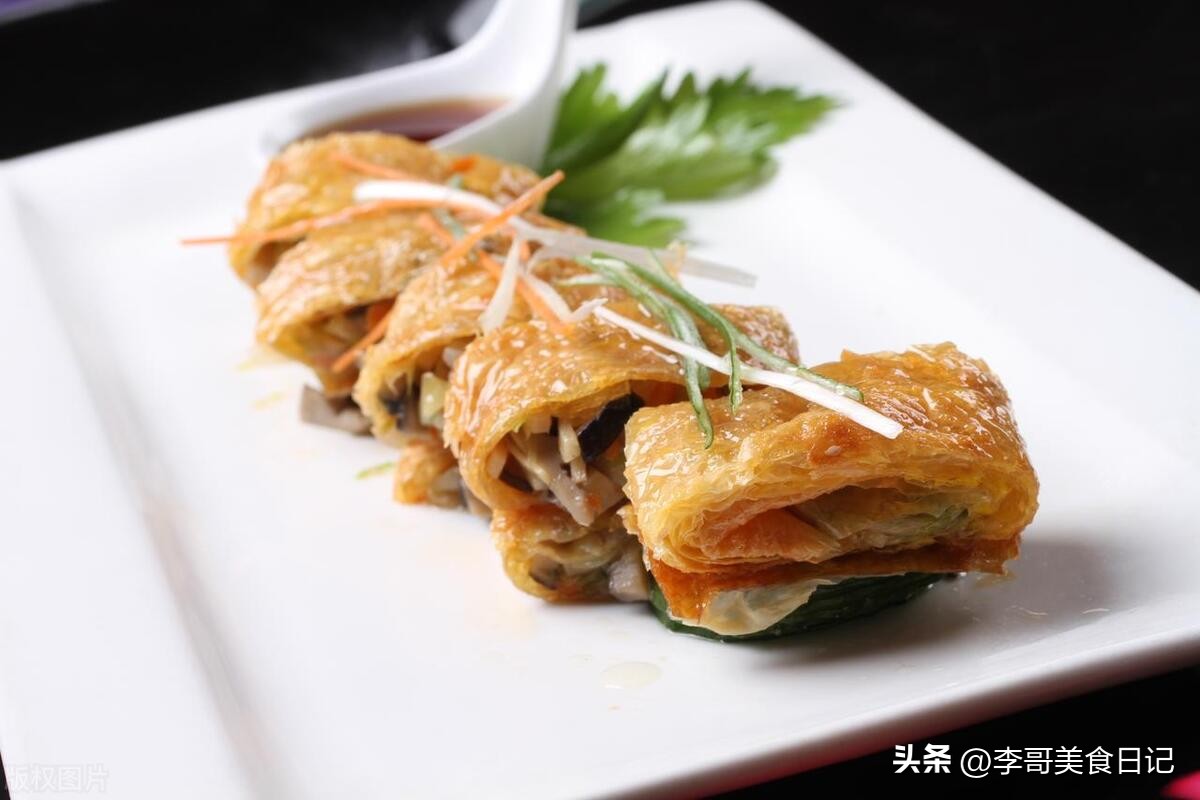 Five-spiced radish rolls, crispy on the outside and savory on the ...