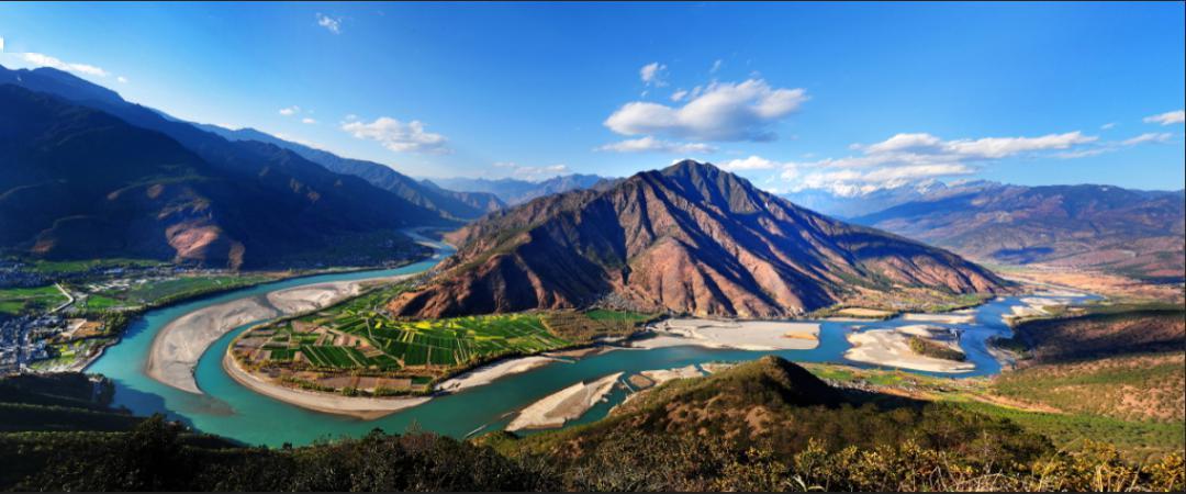 Aerial photography of the first bay of the Yangtze River in Lijiang ...