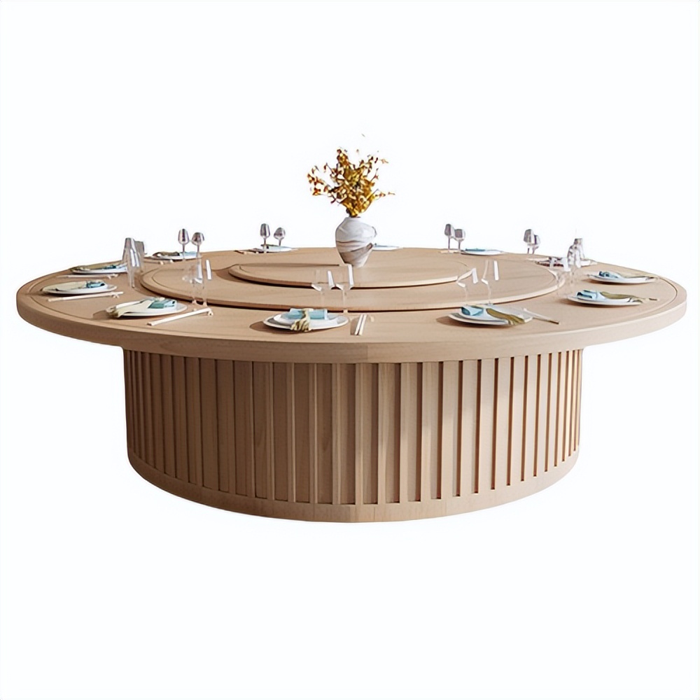 Banquet hall solid wood automatic rotating electric dining table for 15 ...