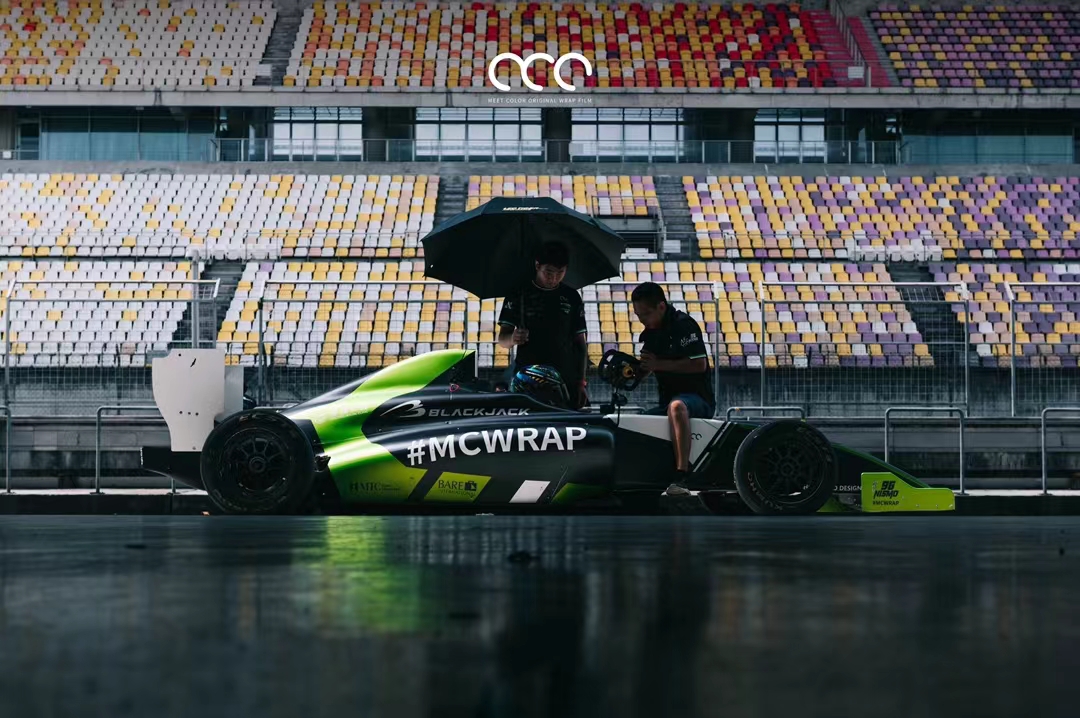 F4 formula racing car with colorful custom paint, passion blooming ...