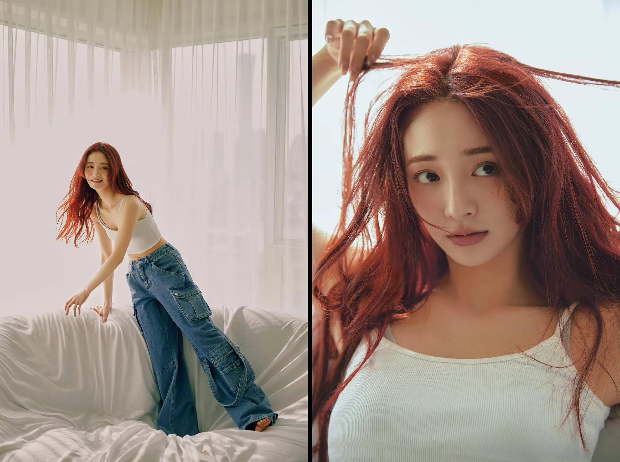 Photos of Zhou Jieqiong's red-haired girl at home - iMedia