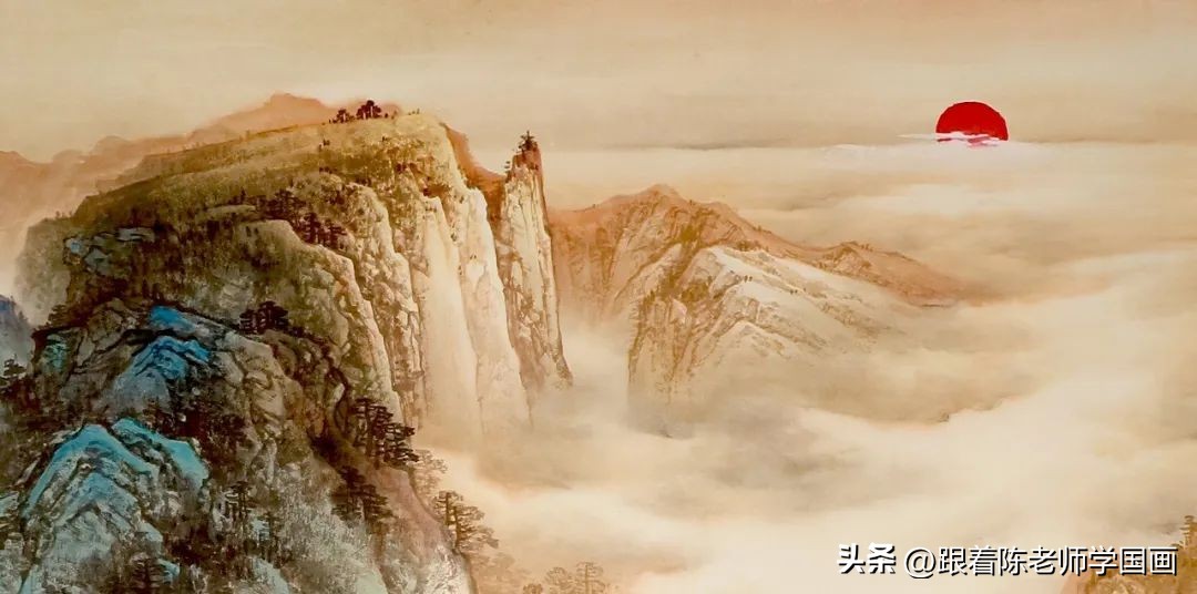 "The red sun rises in the east, showing auspiciousness" by Yang Tianyou ...