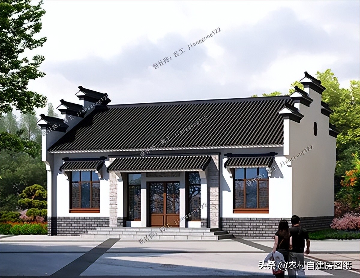 4 Chinese-style one-story rural villas, parents like it, this is what a ...