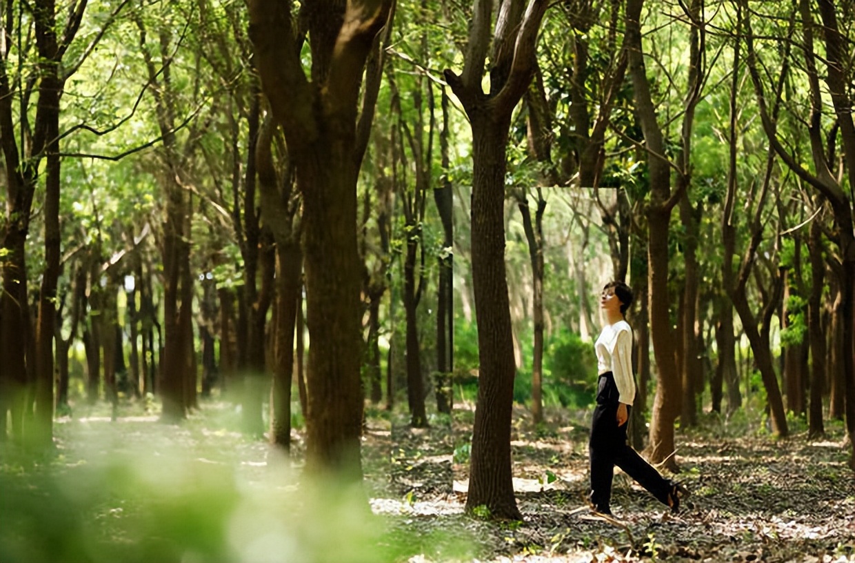 Sun Li wears a black and white color matching capable suit to ...