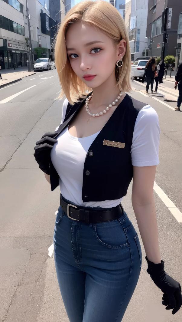 AI繪畫不同風格的人造人18號真人化：多彩魅力展現！ - 頭條匯