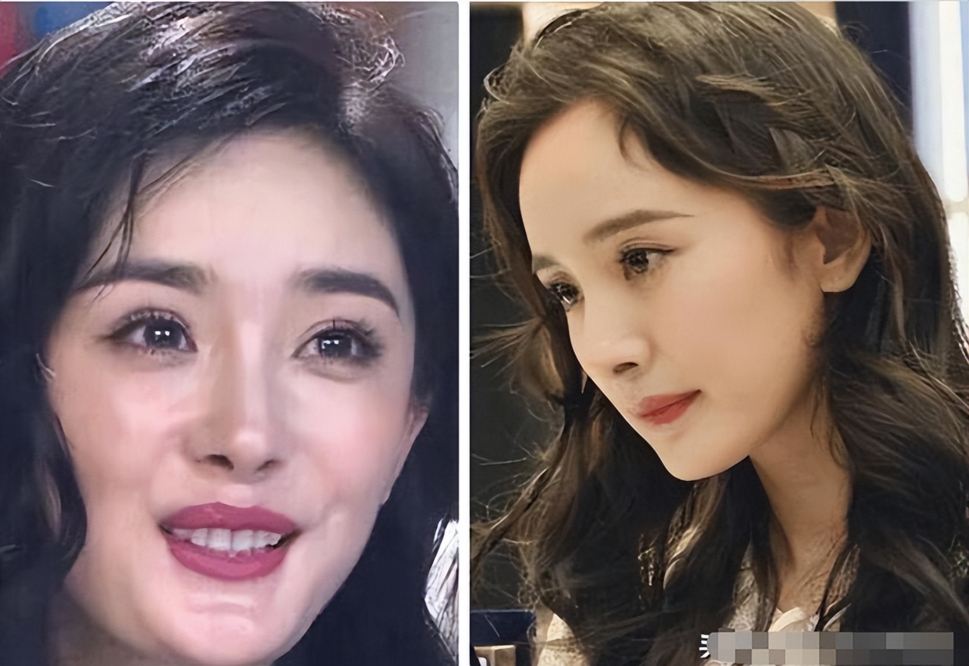 Squinting eyes, sausage mouth, greasy and haggard, the female star ...