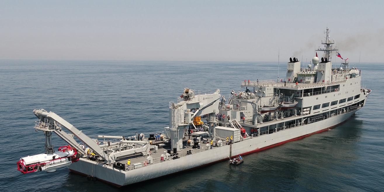 Our submarine rescue ship will be opened for the first time. It is ...