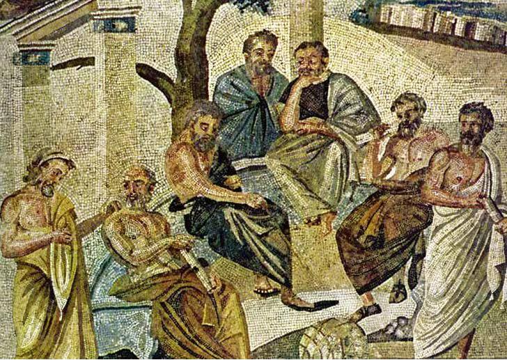 "Plato's Academy" uses bright and fresh colors to highlight the ...