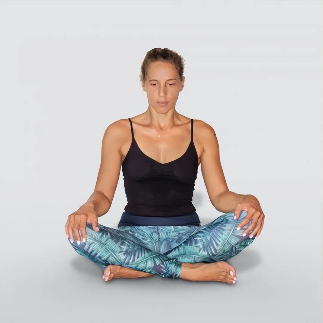 A large collection of 12 classic yoga sitting postures, each of which ...