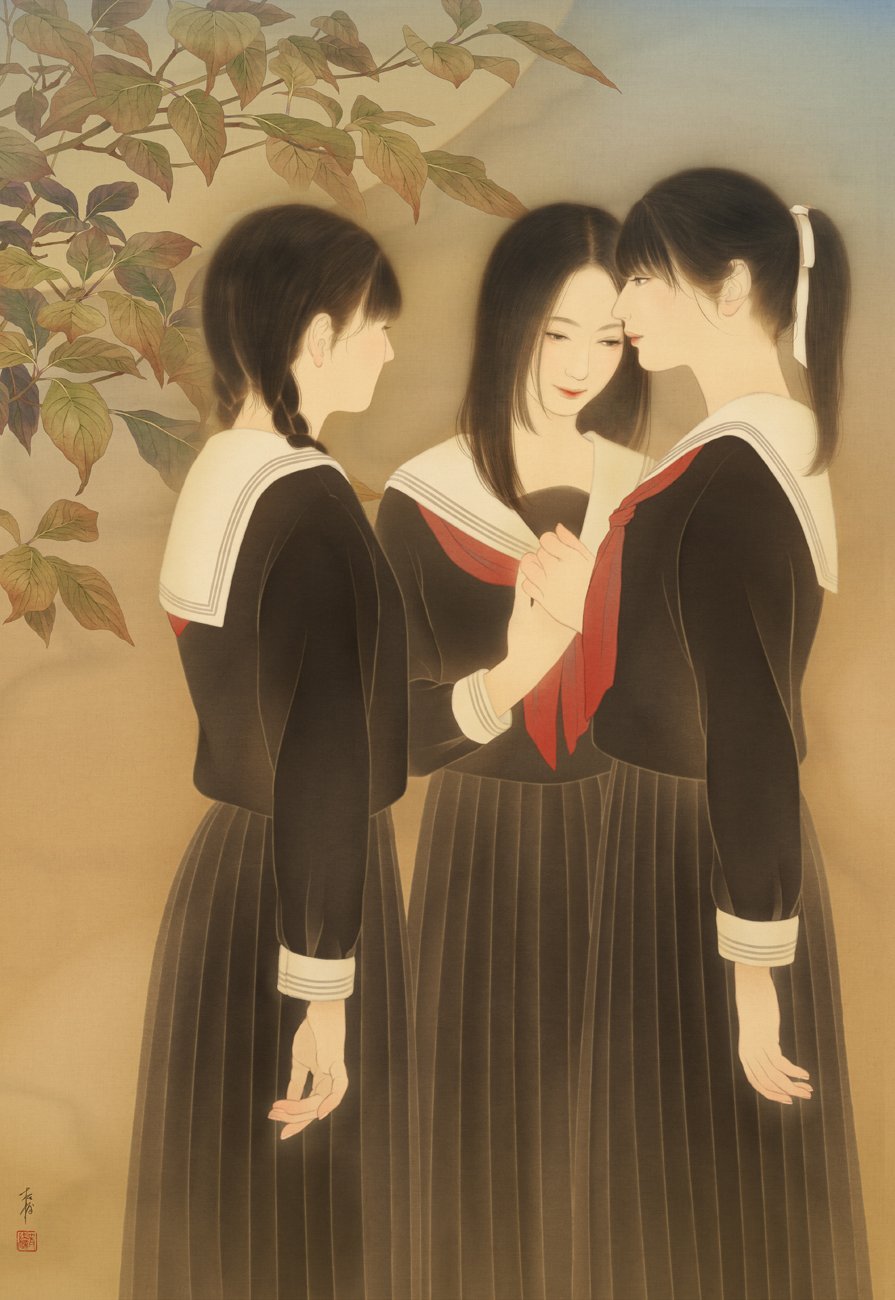 Gentle School Girl and Others——Another Group of Female Figure Paintings ...