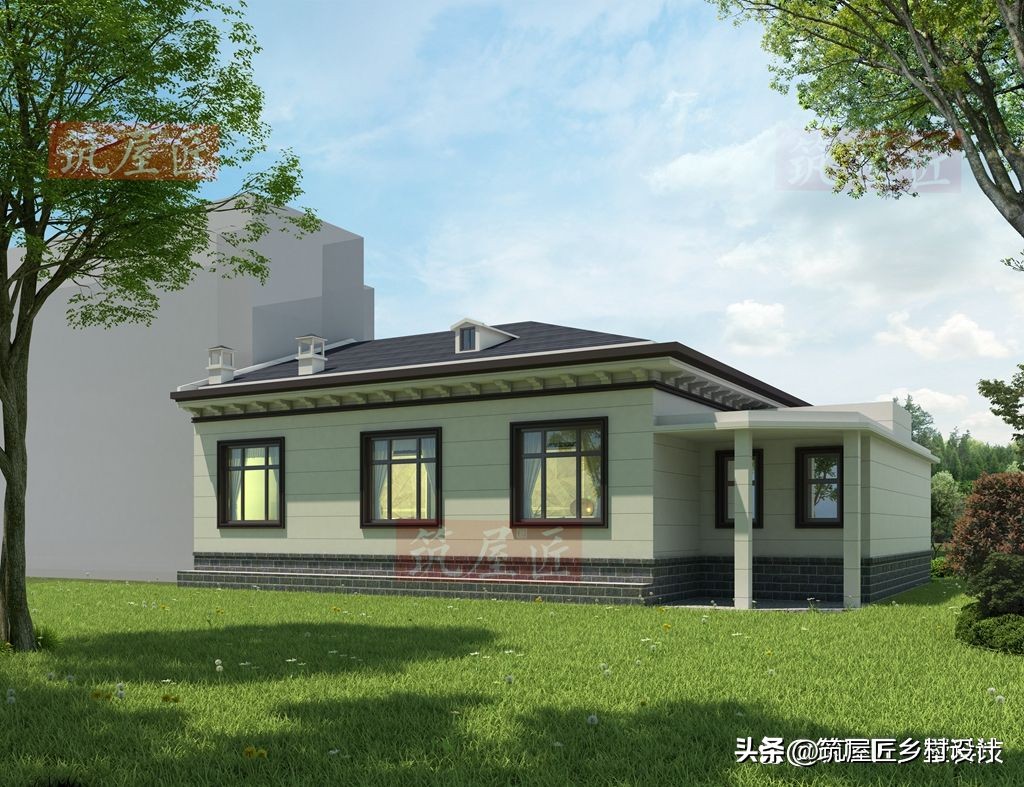 How to build a rural single-storey villa? This set of country flats may ...