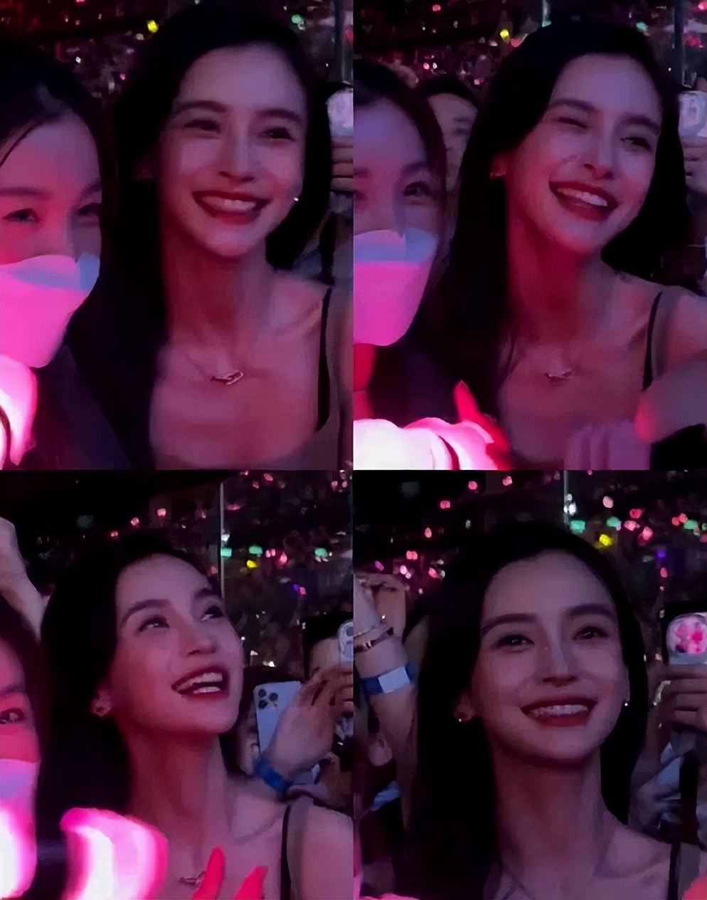 Angelababy He Youjun in the same frame! Forming a team to watch BLACKPINK's concert is the ...