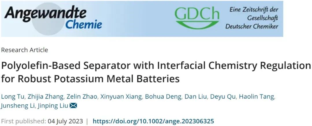 The latest research by Liu Jinping/Li Junsheng: Potassium-ion batteries ...