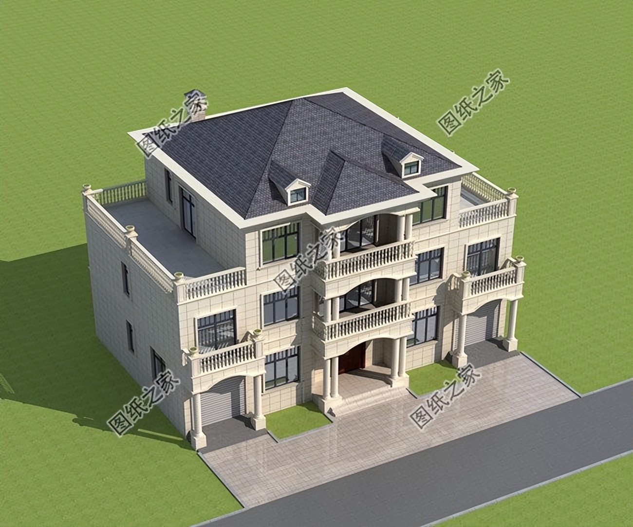 Three-story rural villa with basement, increasing the usable space, not ...