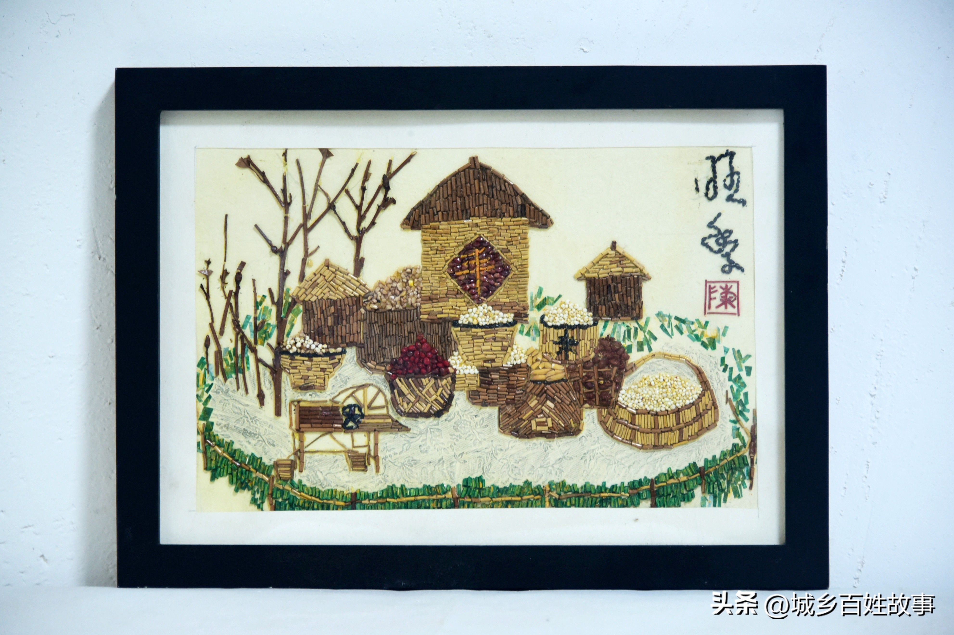 Use whole grains as raw materials to make handmade paintings of grains ...