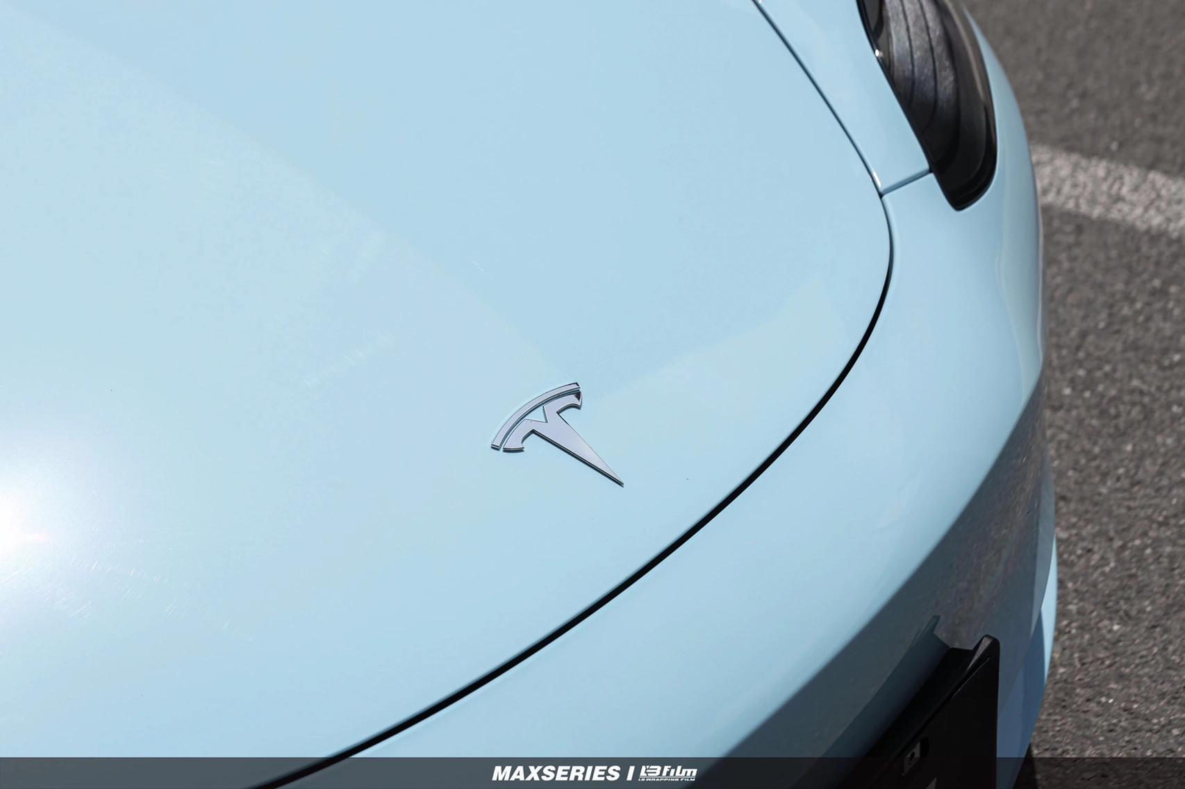Tesla model 3-LB FILM color change film original paint sea breeze blue ...