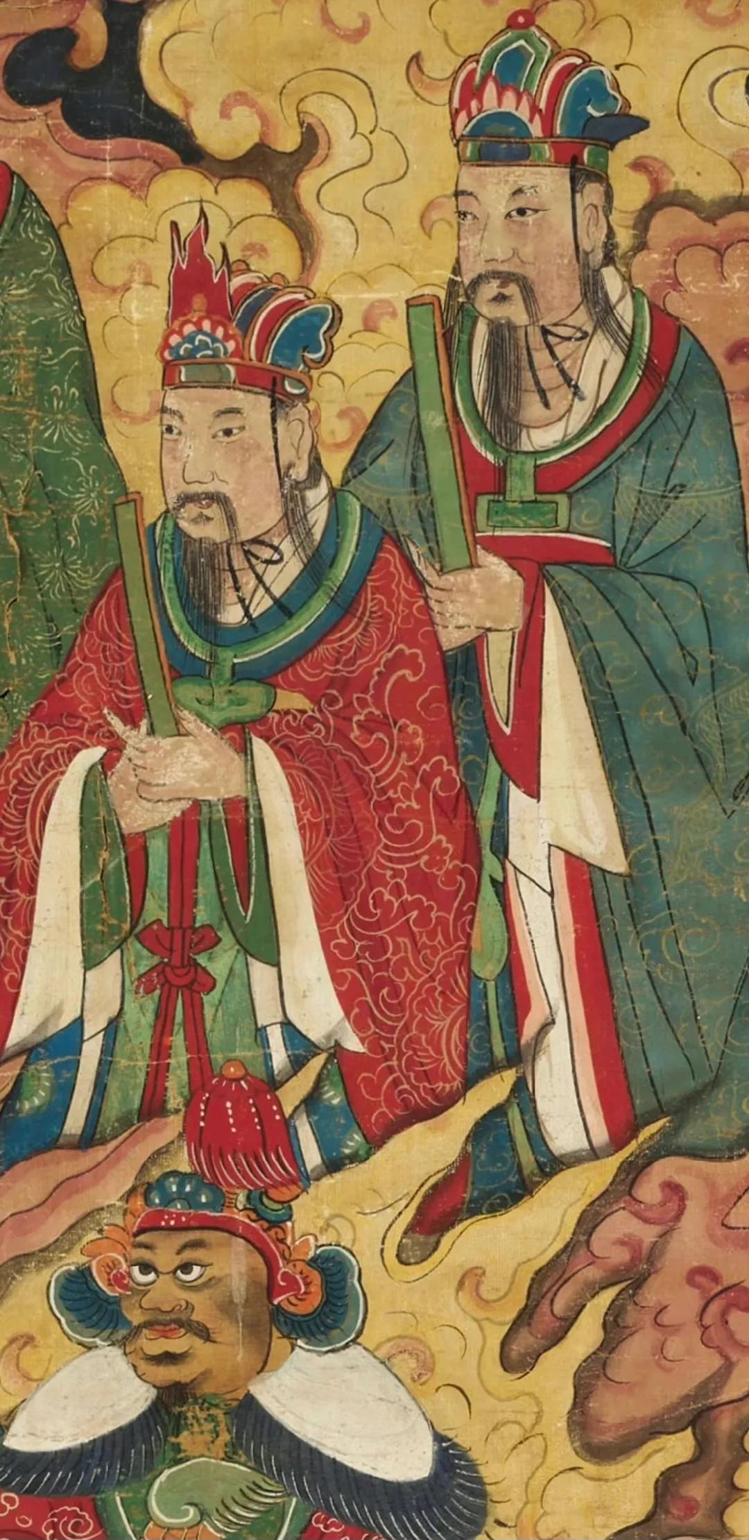 Taoist gods, water and land paintings, Dongdou Zhuzhuan Liuyang Xingjun ...