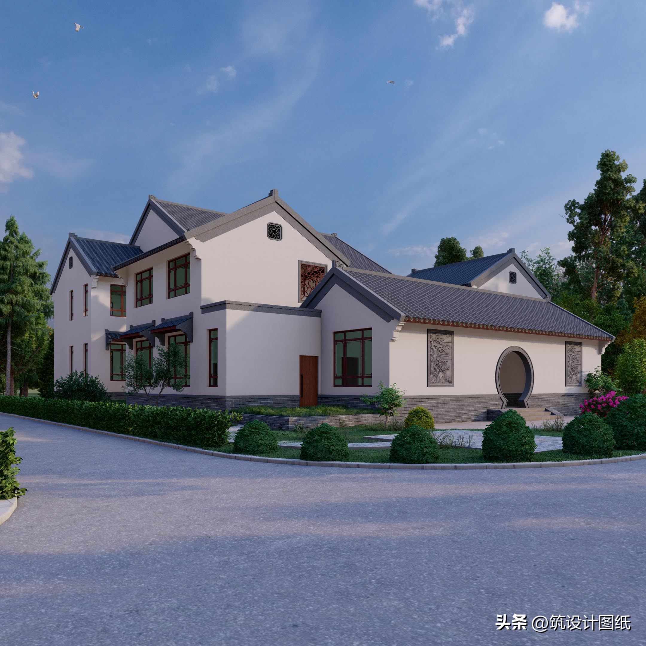 The best Chinese-style courtyard house in the countryside, with a long ...