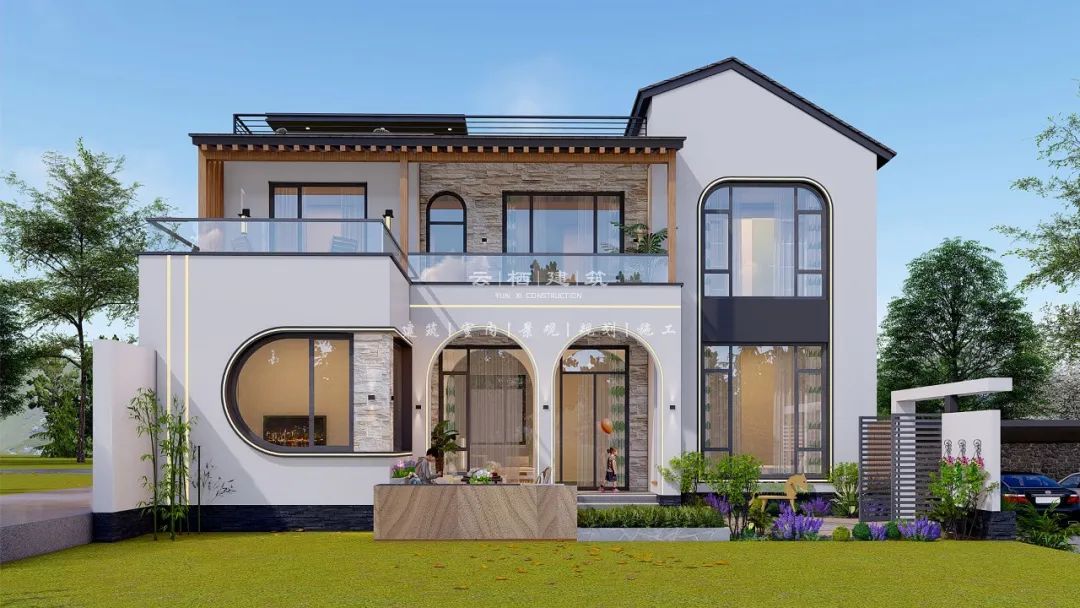 279㎡ homestay style self-built villa design, when the sloping roof ...