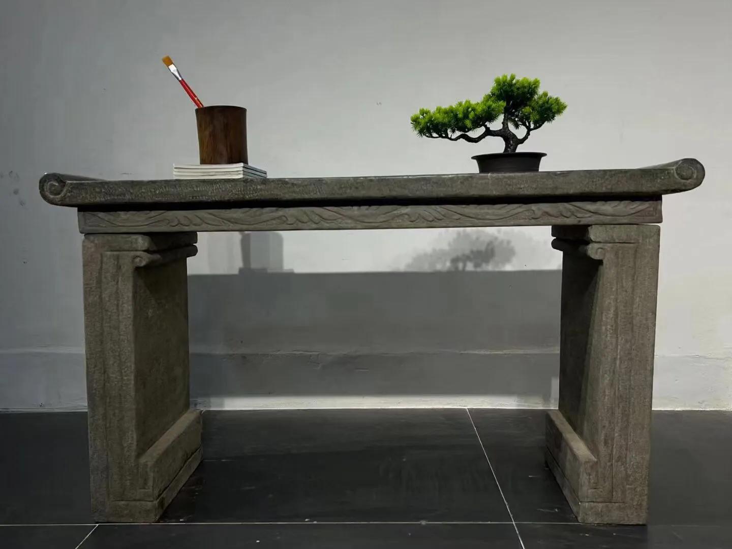 [Stone Table]Material: Bluestone hand-carved with selected top-quality ...